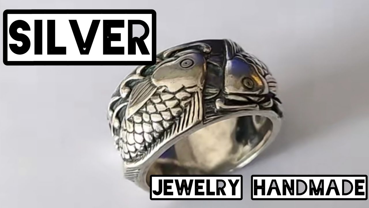 Koi fish rings for men - silversmithing jewelry - YouTube