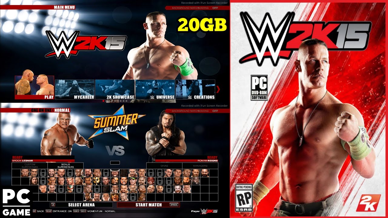 WWE 2K15 Game For PC Computer Laptop Brock Lesnar Vs. Roman Reigns ...