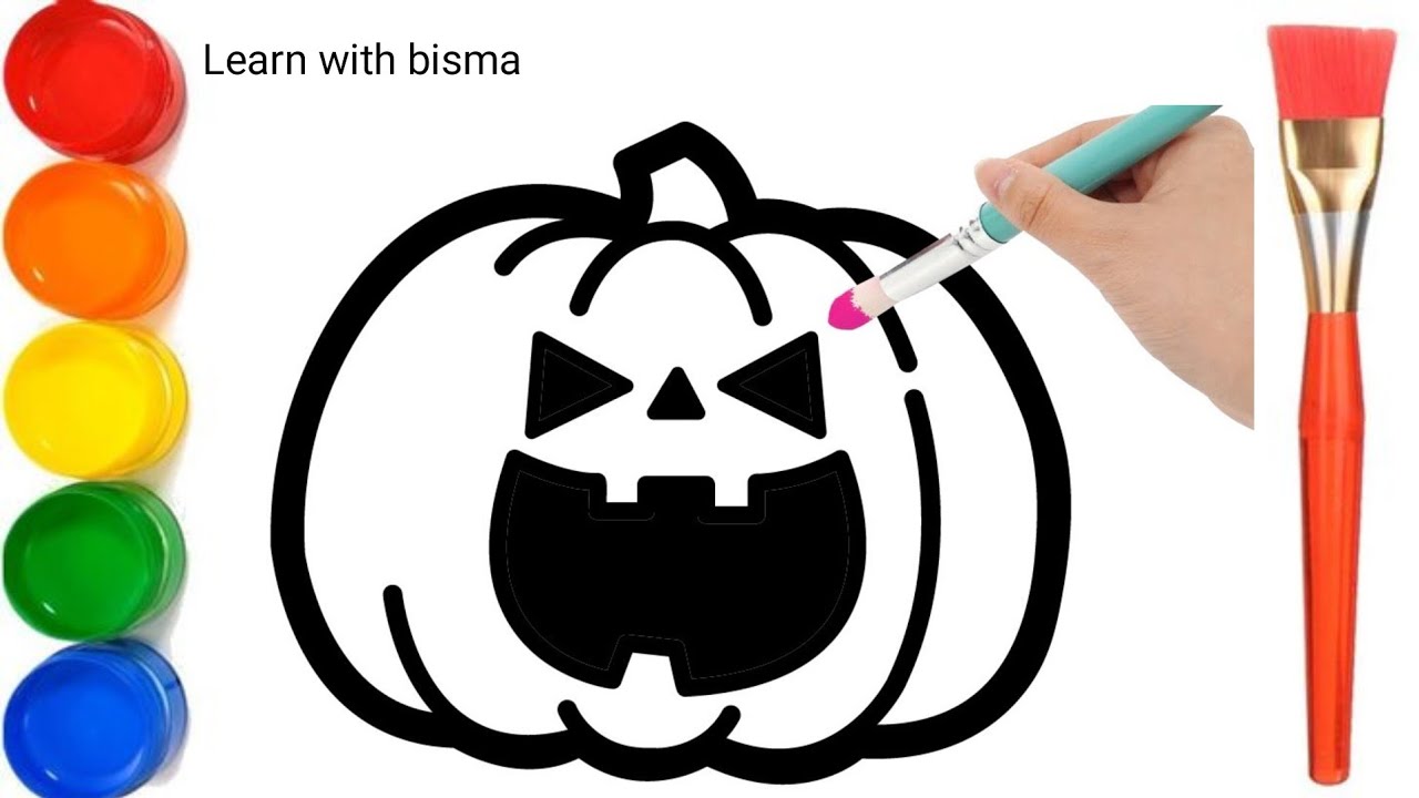 How to Draw halloween drawing, Painting and Coloring for Kids ...