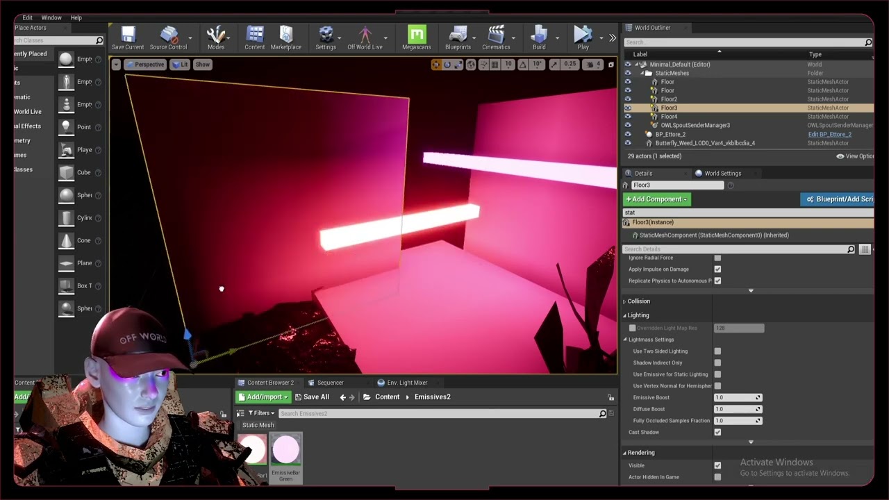 BOWTI 33: Making lights with an emissive material in Unreal Engine ...