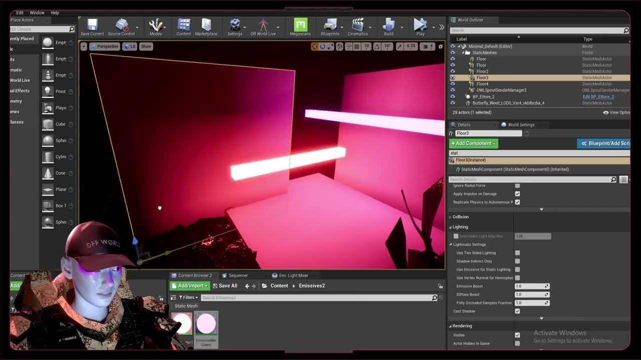 How to Make lights with an emissive material in Unreal Engine without Lumen - YouTube