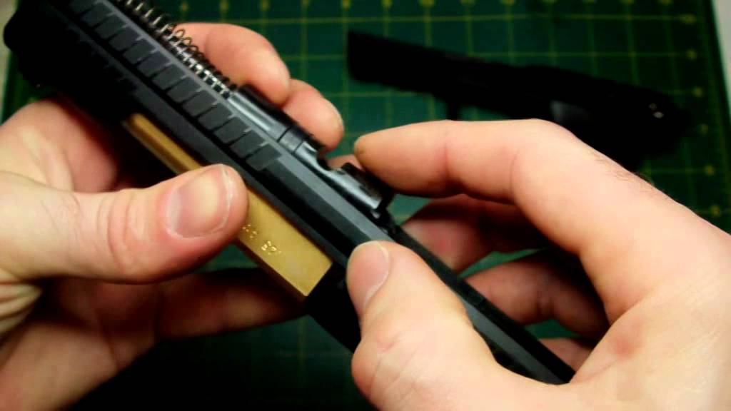 LaZouche Custom airsoft Detonator HK45 slide barrel hop set up - YouTube