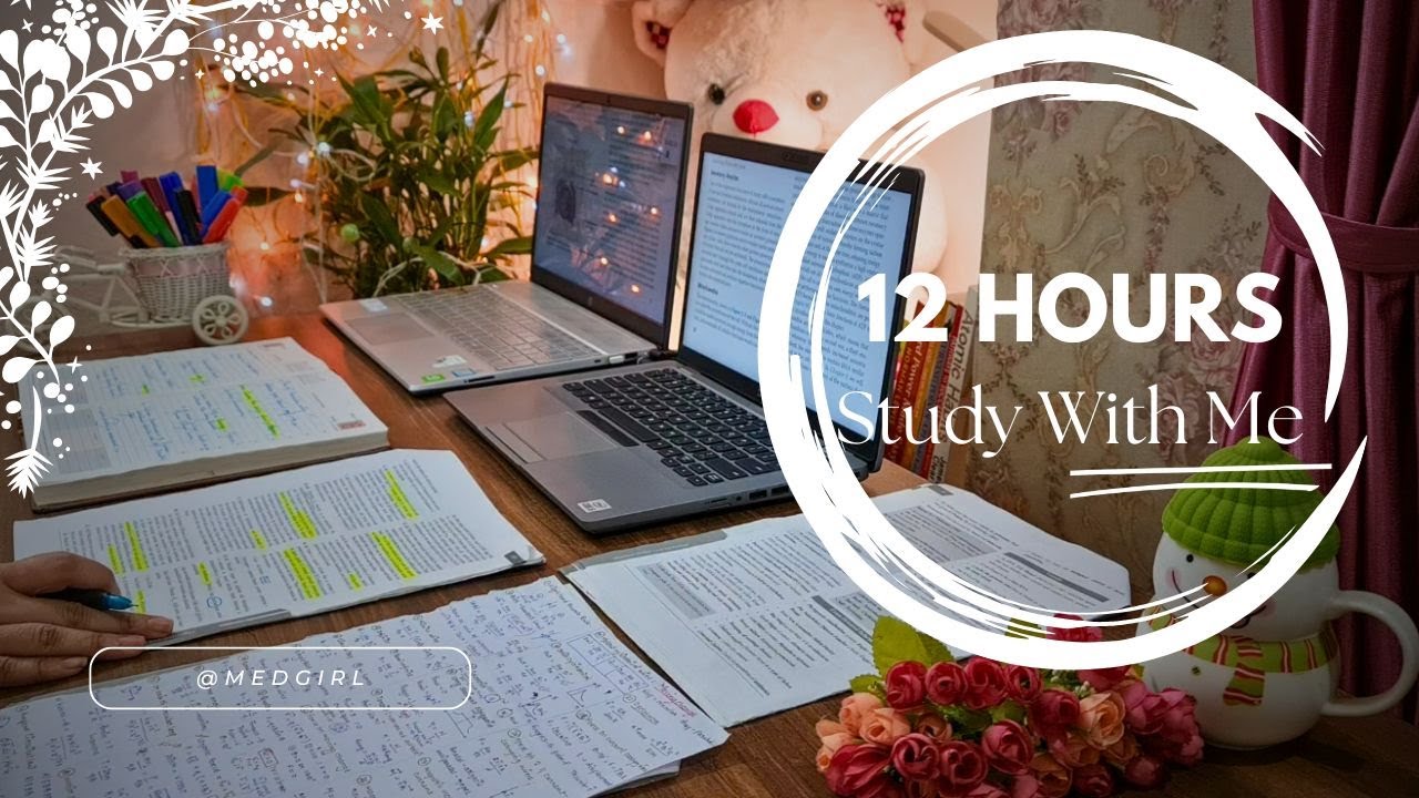 12 hour☘️ Study with me LIVE ☕ calm cozy ambience🩺POMODORO🔥Real-time ...