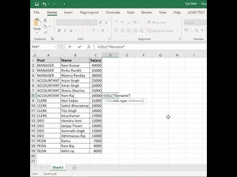 How to Get File Path in Excel ? Excel file ka path kaise jane formula ke dwara ? Get path by ...