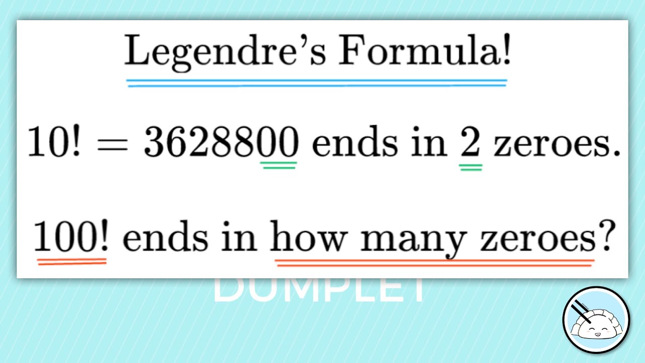 Legendre's Formula || Elementary Math / High School Math - YouTube