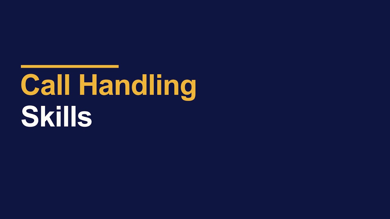 call handling skills training - YouTube