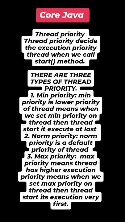 "Understanding Thread Priority in Java: Min, Norm, and Max Priority Explained | Core Java ...