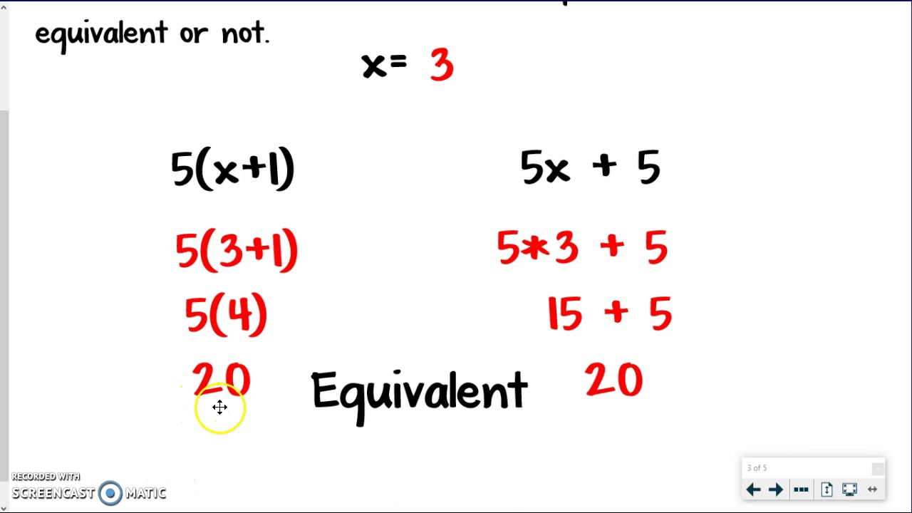 2F Equivalent Expressions with Substitution - YouTube