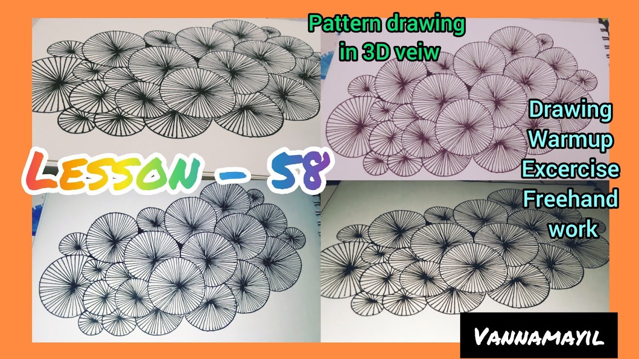 pattern drawing in 3D veiw lesson-58 - YouTube