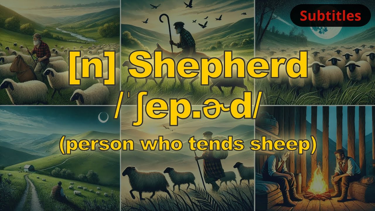 [n] Shepherd meaning (person who tends sheep) with 5 examples - YouTube