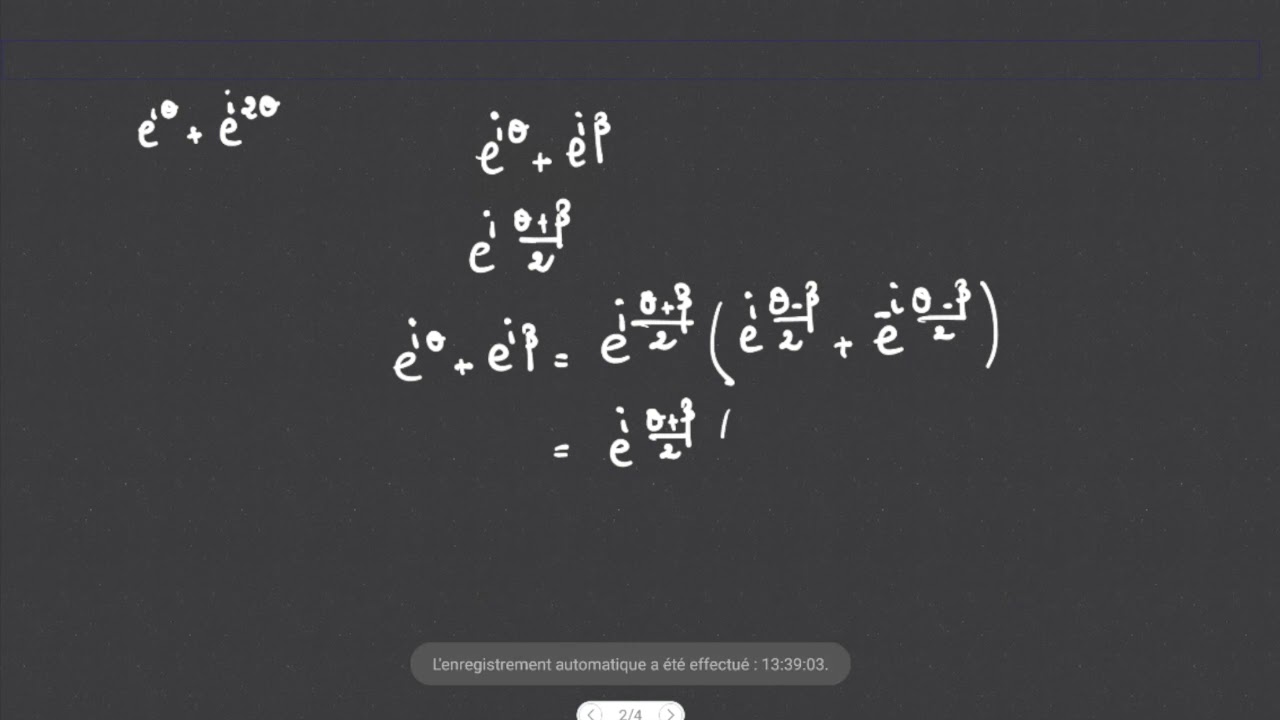 Nombres complexes : Forme cartésienne et forme polaire Ex 04 SMPC 20 ...