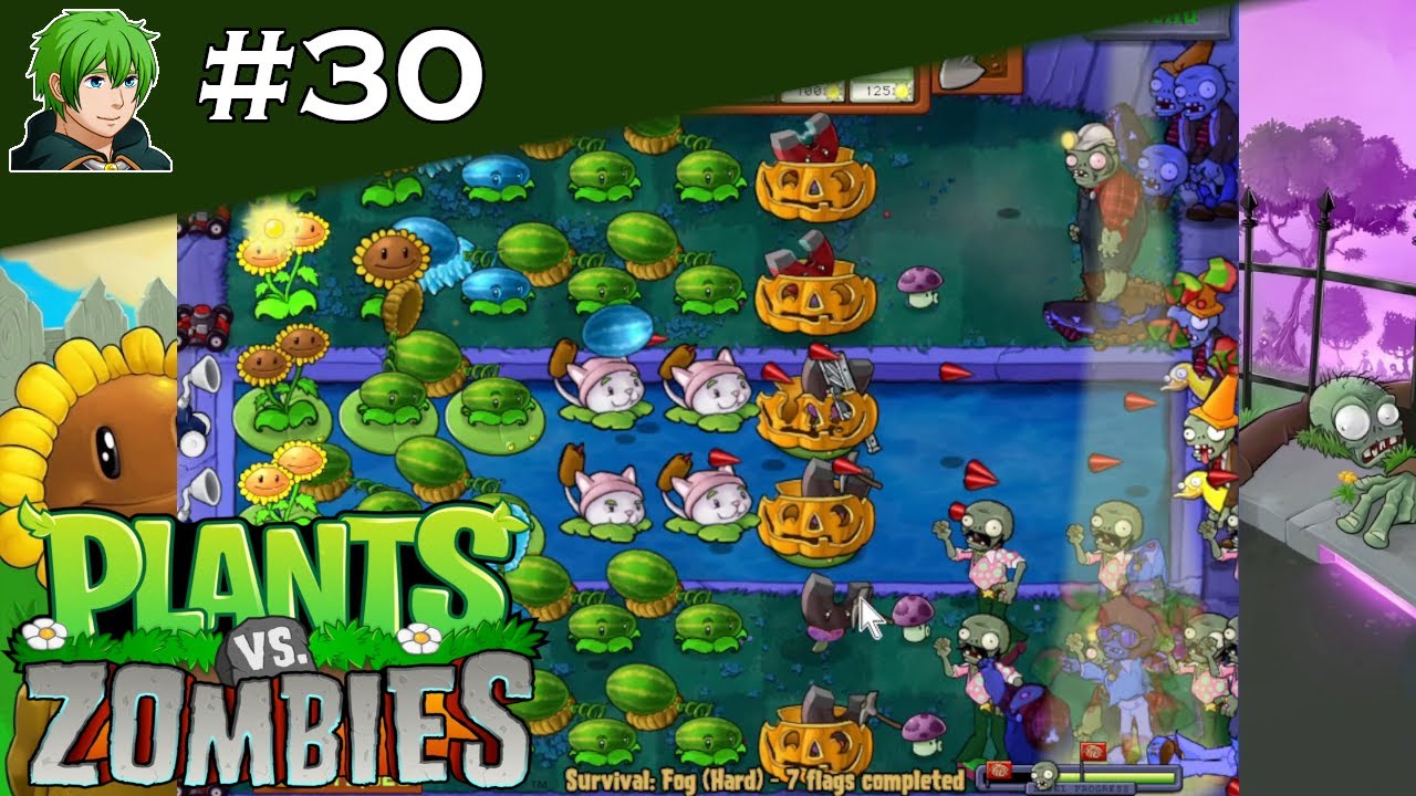 Plants vs. Zombies #30: Dense Fog [Survival Night - Fog Hard] - YouTube