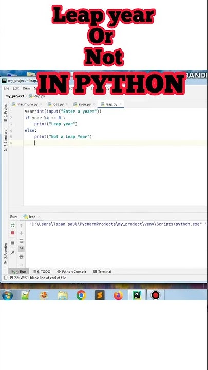 Leap Year Or Not In Python Programming Ll Programming Ll Coding Ll Python Ll