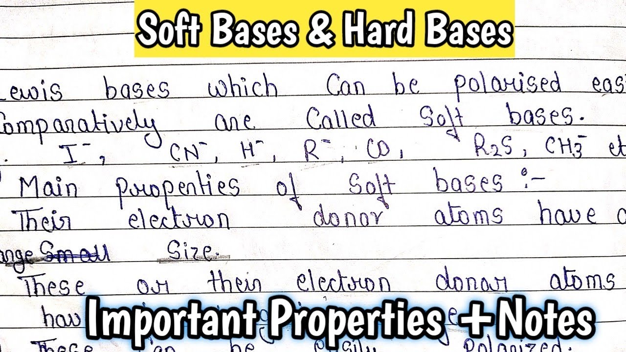 SOFT BASES AND HARD BASES || Important Properties || MSc.Notes + PDF ...