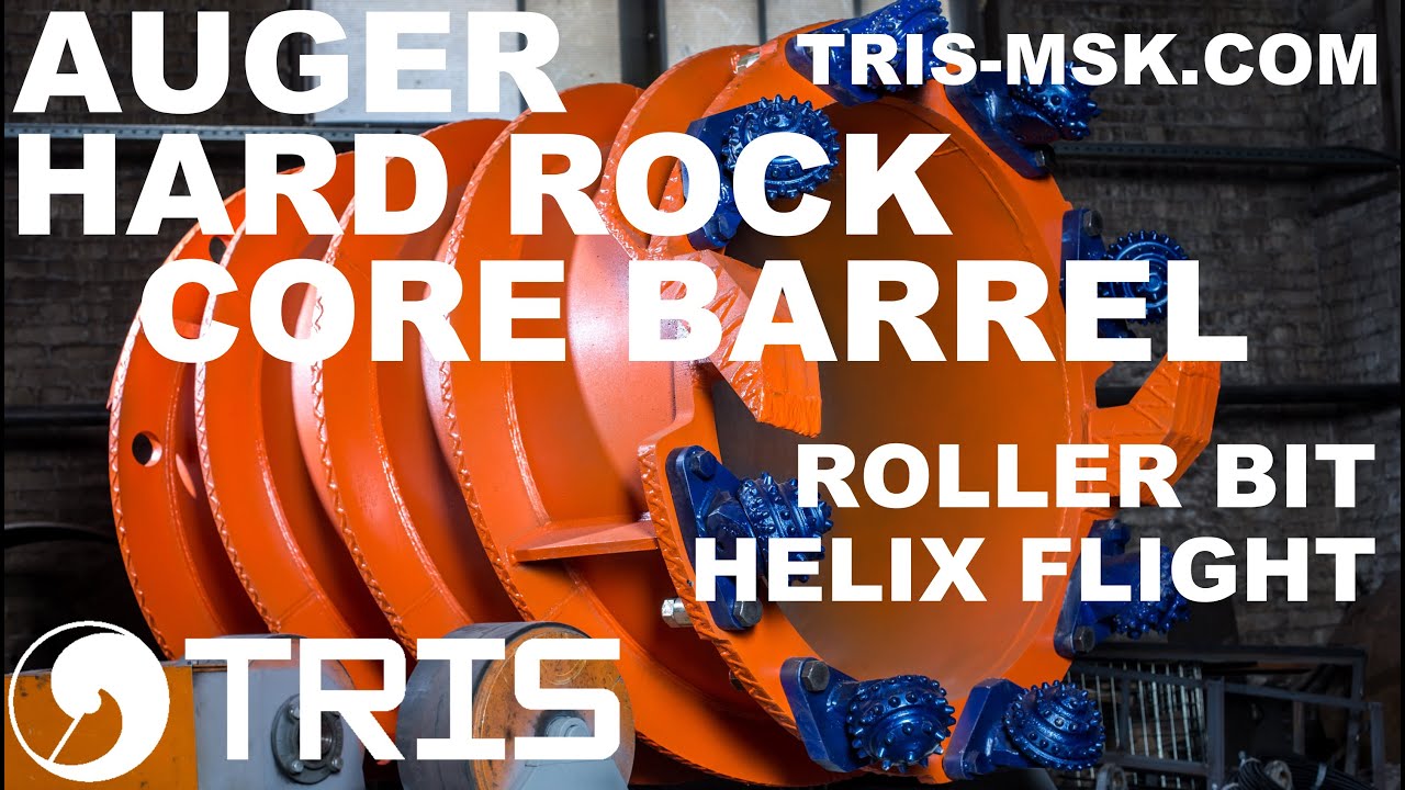 Hard rock Core barrel with helix flight augers and roller bits cutters ...