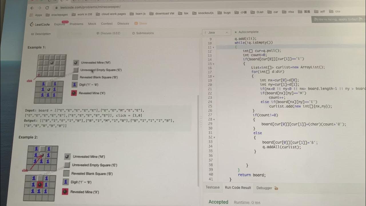 leetcode 529 中文讲解 - YouTube