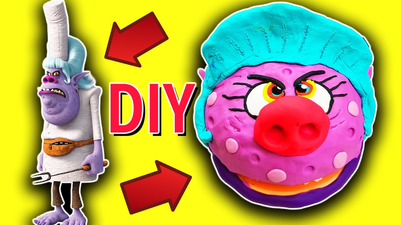 Trolls Movie DIY Play-Doh Bergen Chef Crafts for Kids! Learn Colors ...