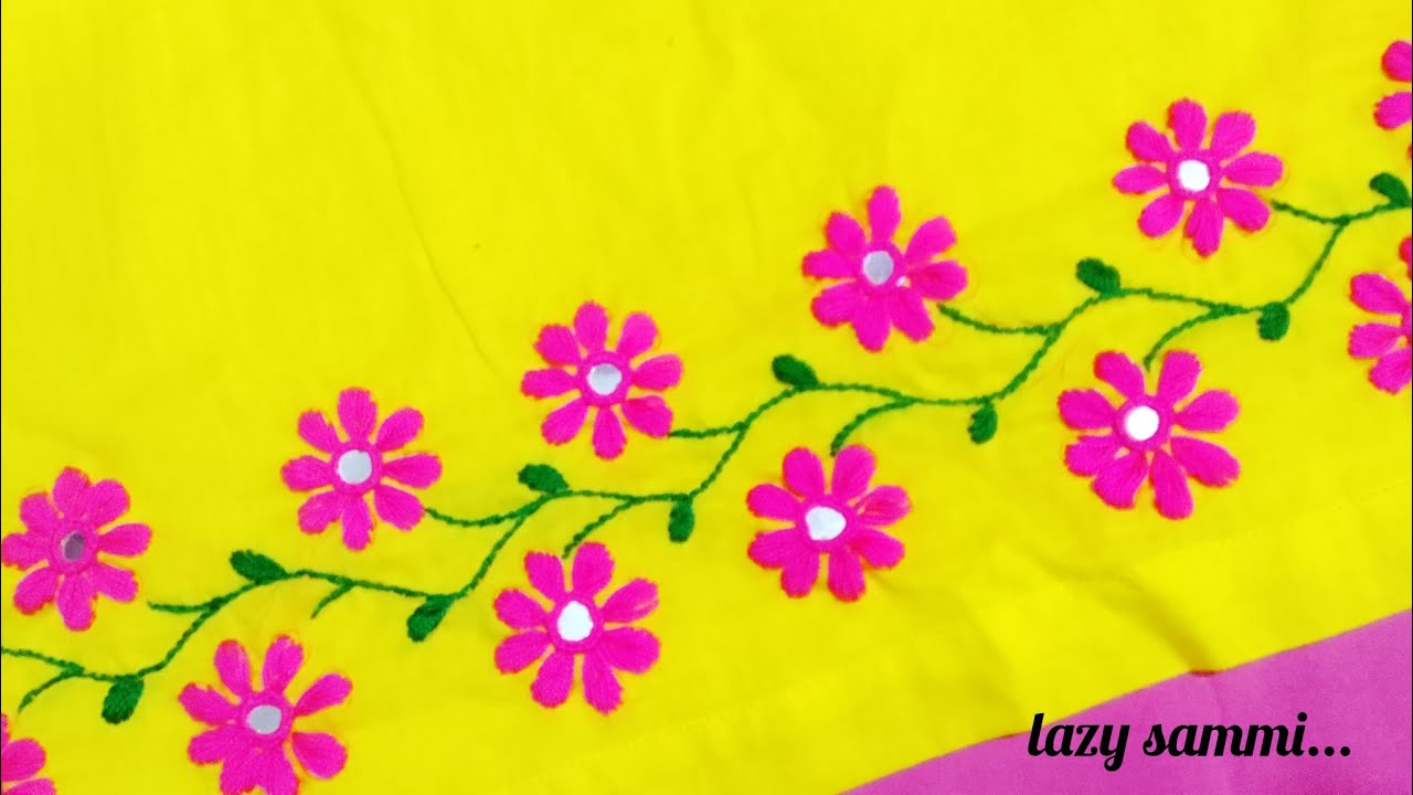 border line design // hand embroidery // hand work - YouTube