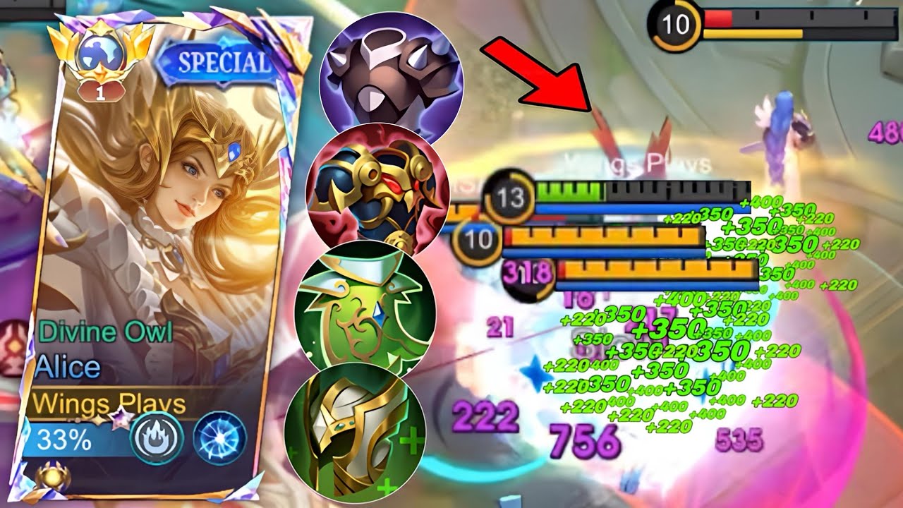 ALICE BEST 1 VS 5 SUSTAIN + TANK BUILD FOR AGGRESSIVE TOWER DIVE! (100% ...