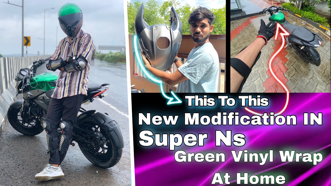 NEW MODIFICATION IN MY SUPER NS 160,200 😱 VINYL WRAP AT HOME🤫 # ...