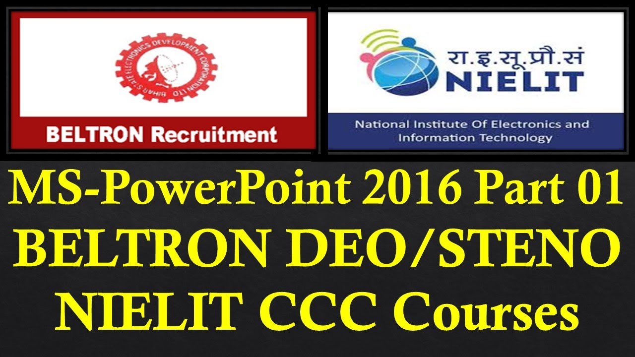 001 PPT | MS PowerPoint 2016 | NIOS BOOK CODE 336 | BELTRON | NIELIT ...