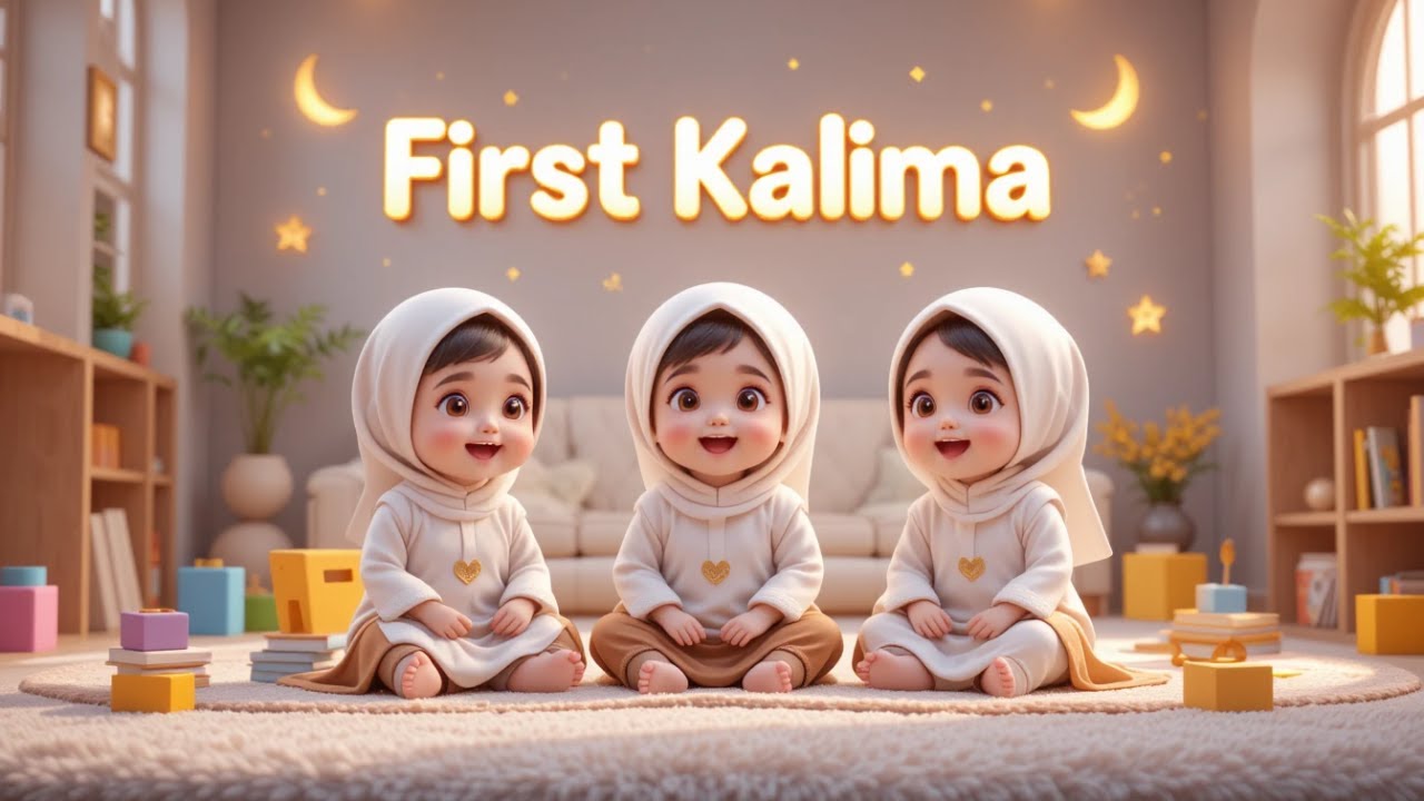Learn First Kalima🌙 | Islamic Kids Rhyme🌈 | Islamic Nursery Rhyme ...