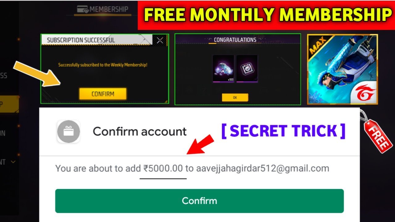 Monthly Membership In Free Fire | Get Monthly And Weekly Membership ...