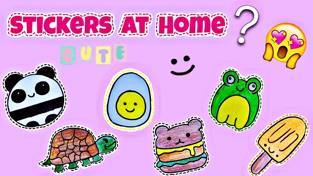 Make Your Own Stickers🤩||DIY cute paper Stickers||Handmade Stickers at ...