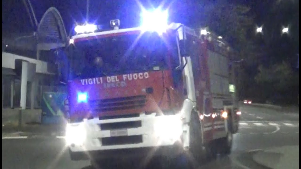 APS Stralis + AutoScala EuroFire Vigili del Fuoco Brescia in emergenza ...