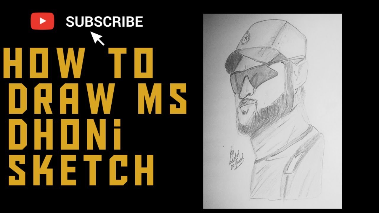 How To draw Ms Dhoni pencil Sketch // By Art with Badal - YouTube