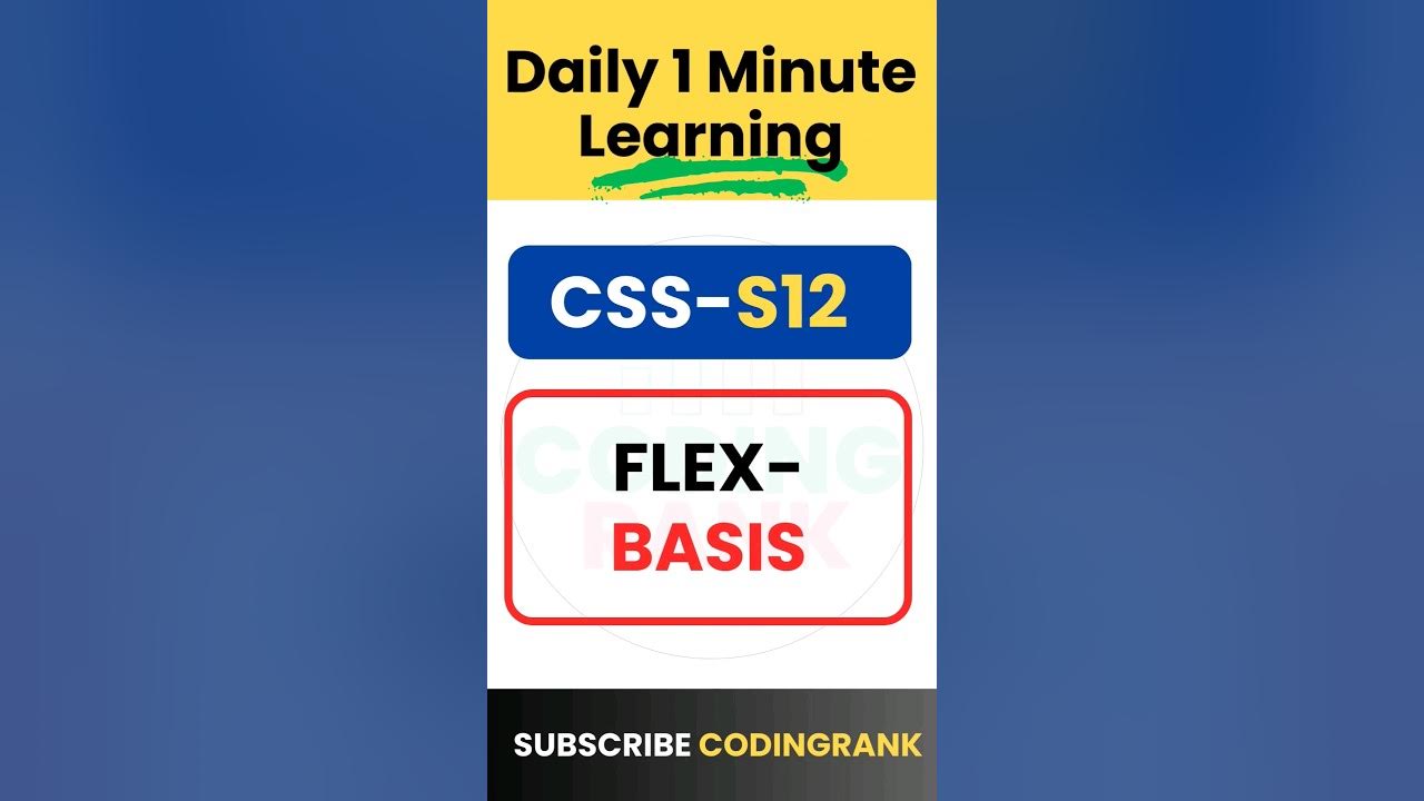 CSS Flex-Basis Property #shorts #youtubeshorts #shortsvideo #codingrank #css #frontend #coding # ...