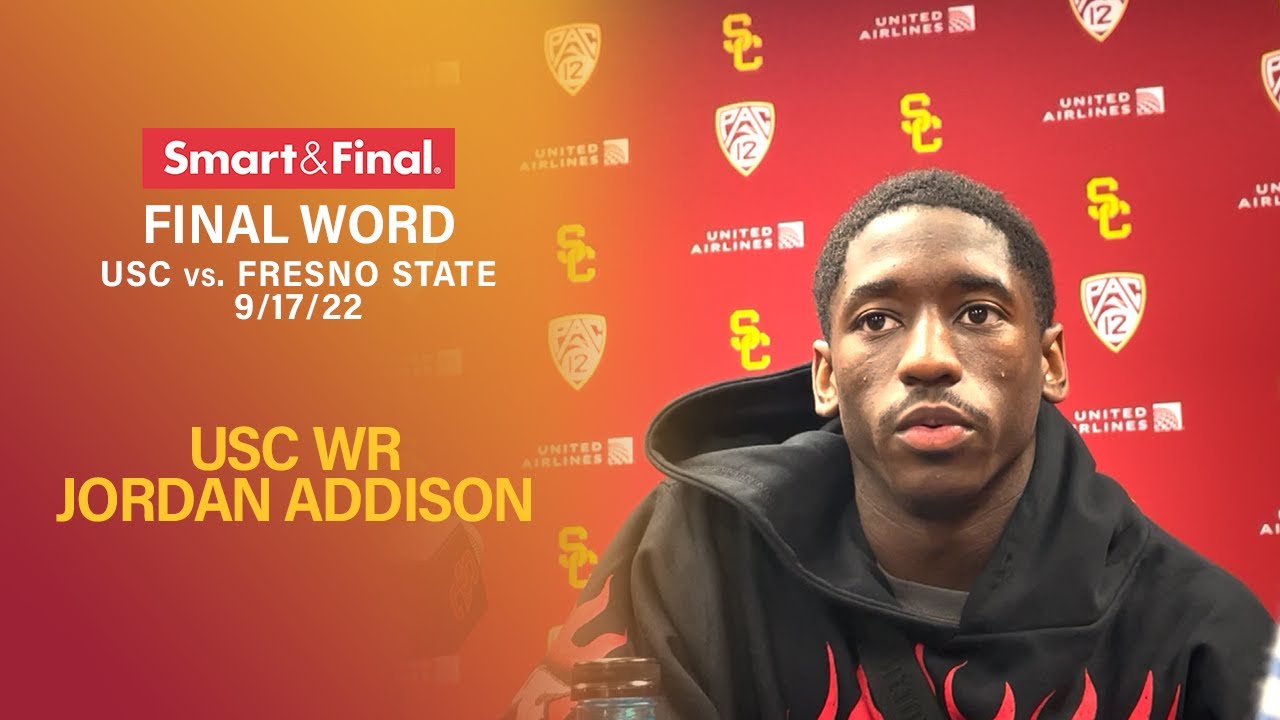 Jordan Addison on USC's 45-17 win over Fresno State - YouTube