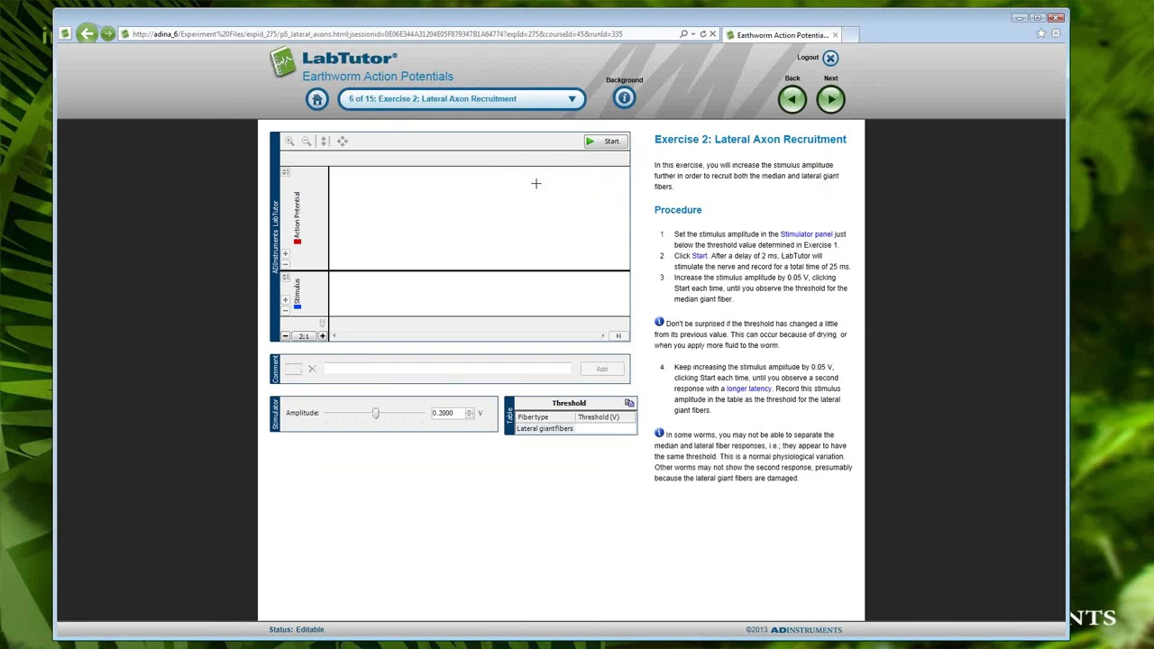 Lab of the Month Intro to Neurophysiology The Earthworm Action ...