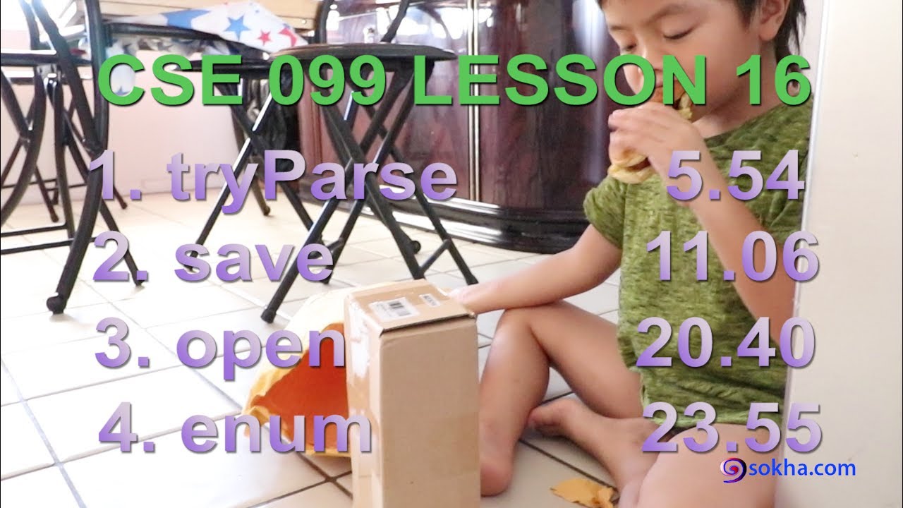Cse 099 Lesson 16 Enum Save Open Tryparse Youtube