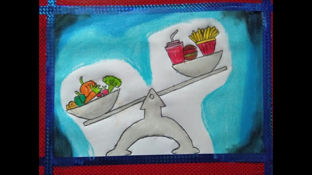 Eat safe eat healthy drawing // poster drawing on eat safe eat healthy ...