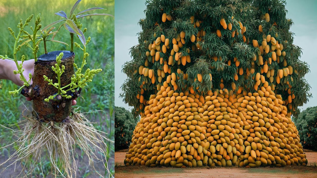 Great idea : grafting mango tree from cutting to get more fruit Growing ...