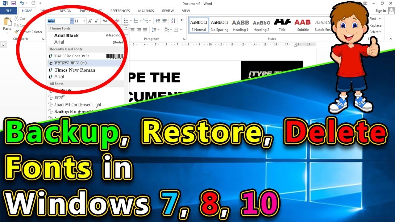 How To Backup Fonts in Windows 7, 8, 10 | Copy, Delete, Backup, Restore ...