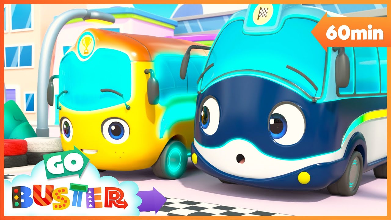 🔥 Too Fast, Too Soon! Buster’s Race Lesson🚗 | 1 Hour | Go Buster - Bus ...