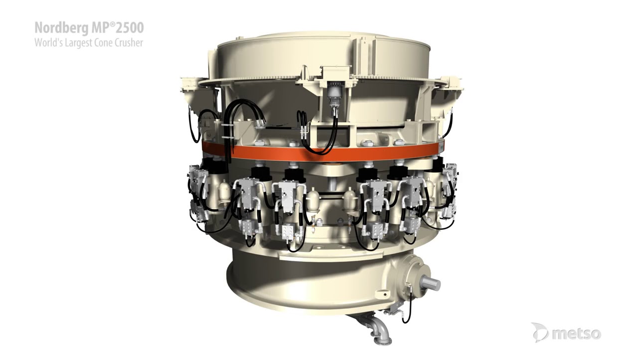 The world's largest cone crusher Metso MP2500 - YouTube