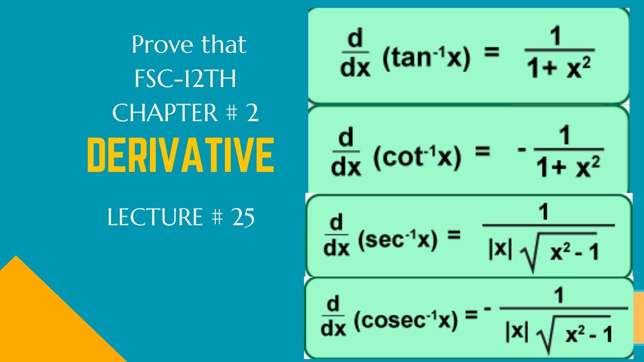 Chapter # 2|Proofs of Inverse Trignometric Functions| Derivative | FSC ...