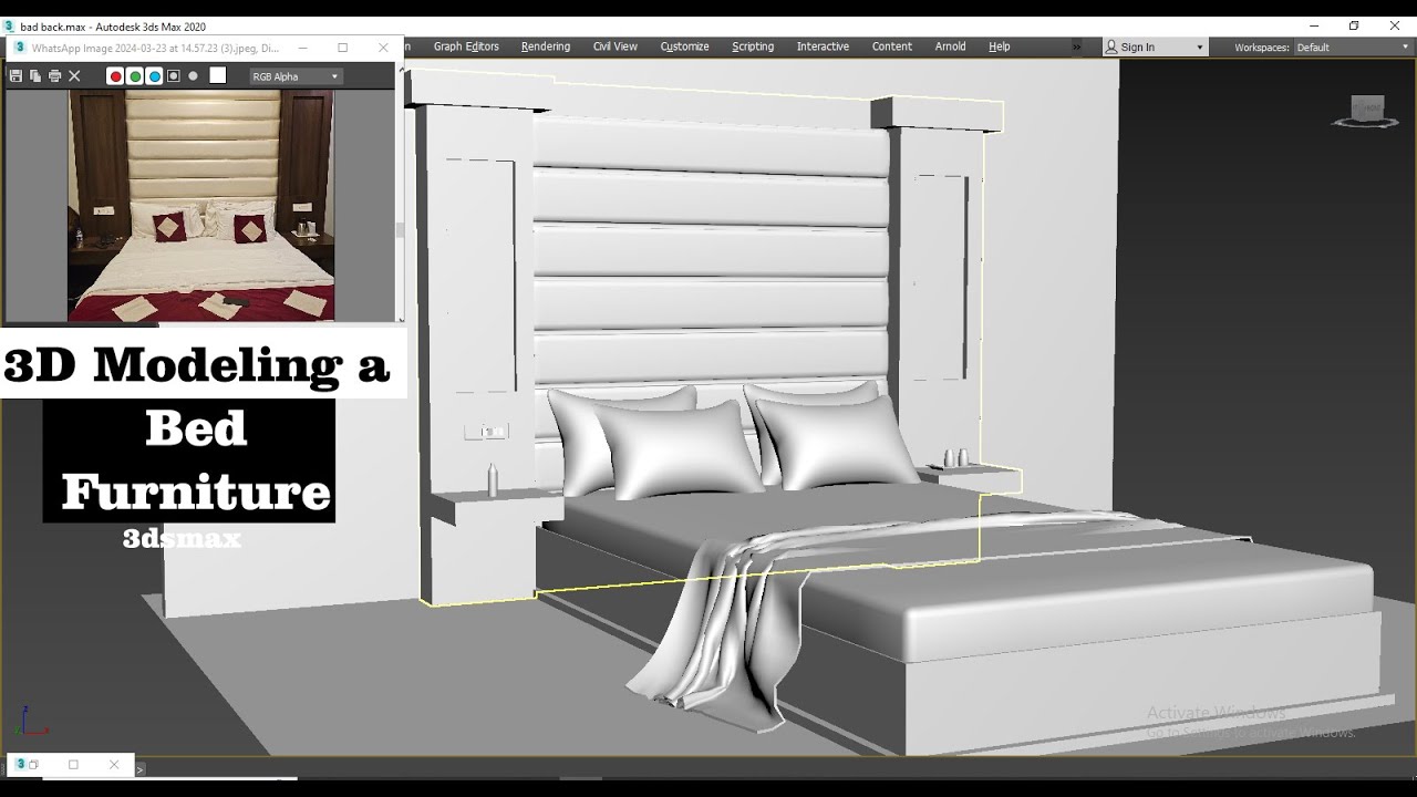 3d Modeling in 3dsmax I How to Model a Bed Furniture - YouTube
