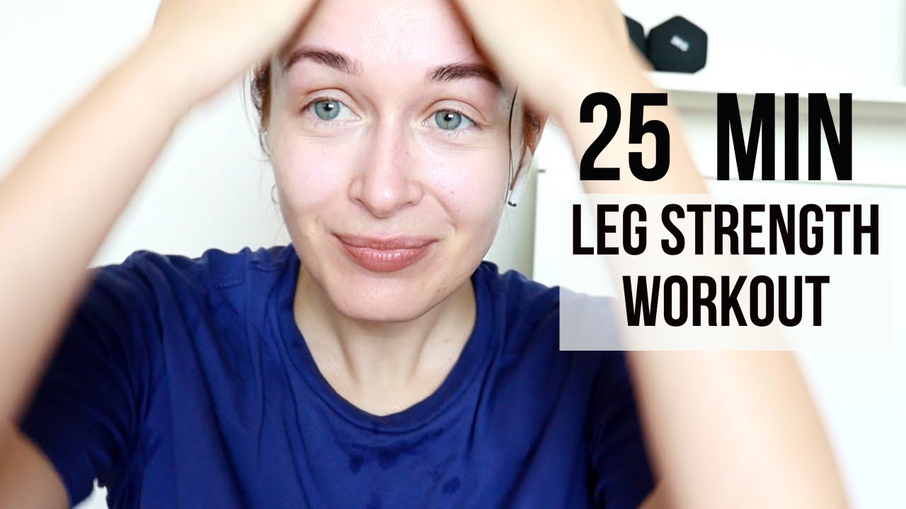 25 MIN LEG STRENGTH WORKOUT WITH DUMBBELLS (inner things, hamstrings ...