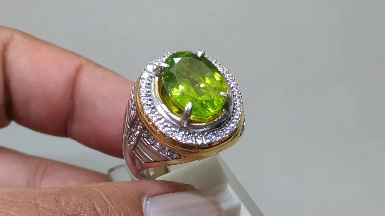 Cincin Batu Peridot Hijau Muda Natural Kode PP137 - YouTube