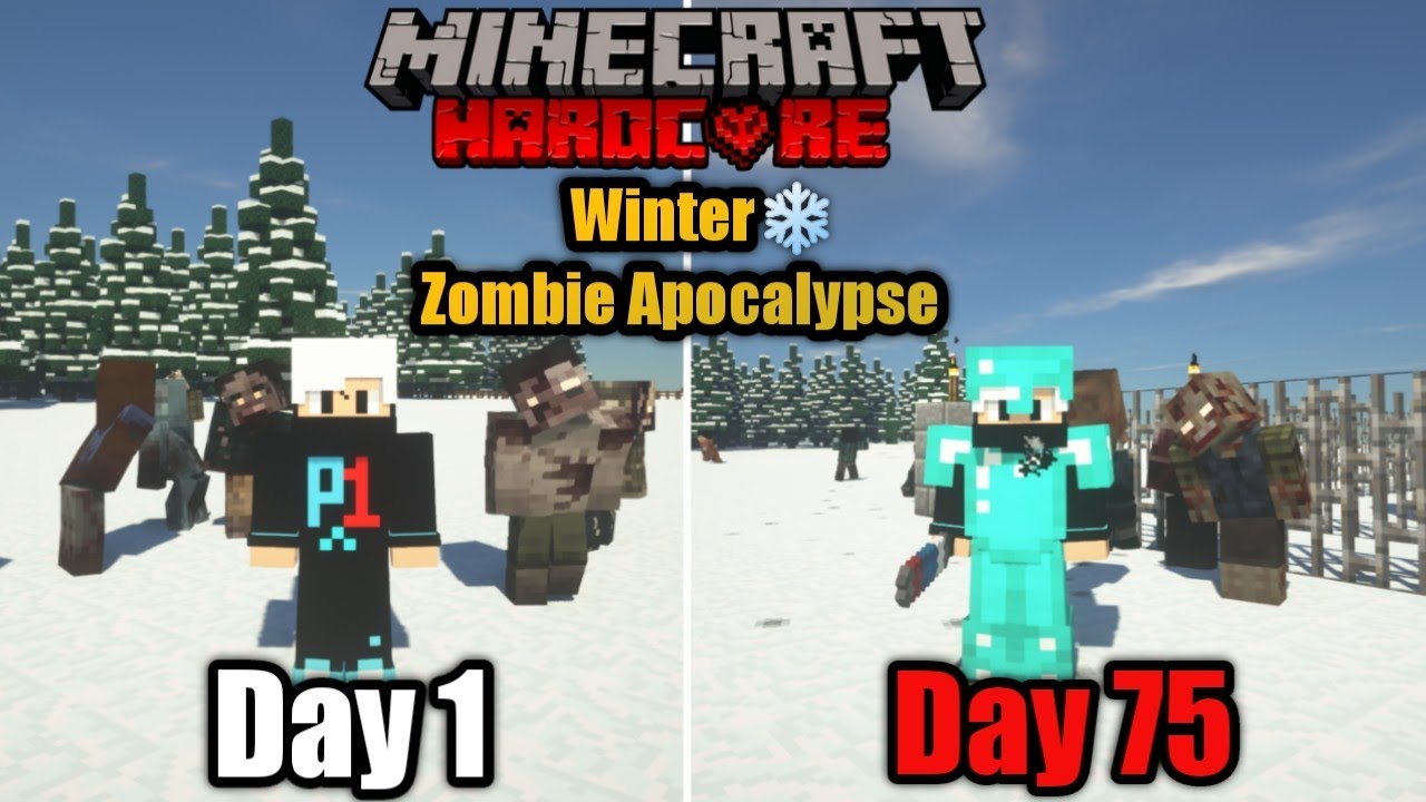 #3 I Spent 100 Days in Winter ️ Zombie Apocalypse in Minecraft Hardcore ...