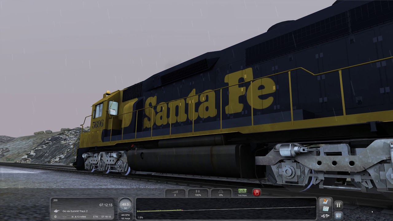 Train Simulator 2018 - [AT&SF SD45-2] - Raining over Cajon Pass - 4K ...
