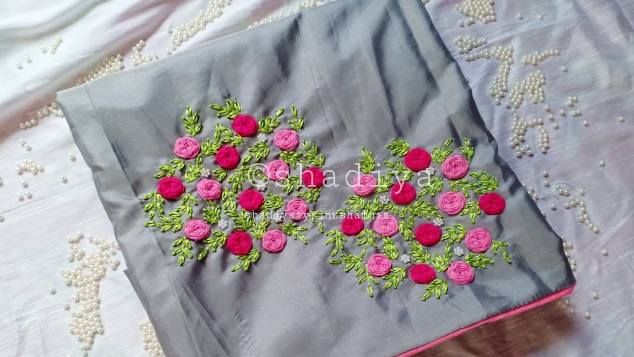 Simple and very easy hand embroidery design for saree |hand embroidery ...