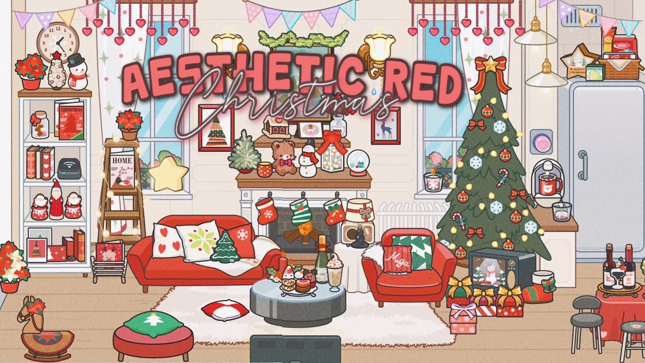 Miga World AESTHETIC RED ️🏡HOLIDAY CABIN MAKEOVER |CHRISTMAS SPECIAL ...