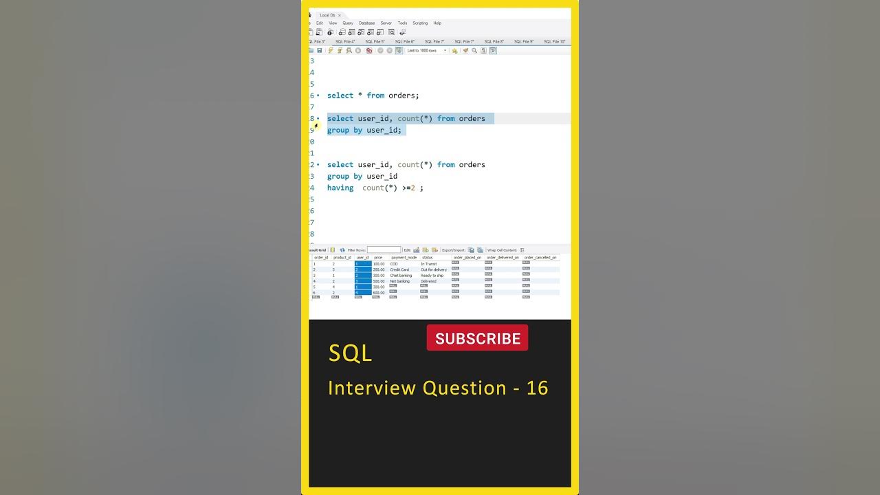 SQL Interview Questions and Answers, SQL Tutorial For Beginners, SQL In Telugu, MySQL #shorts ...
