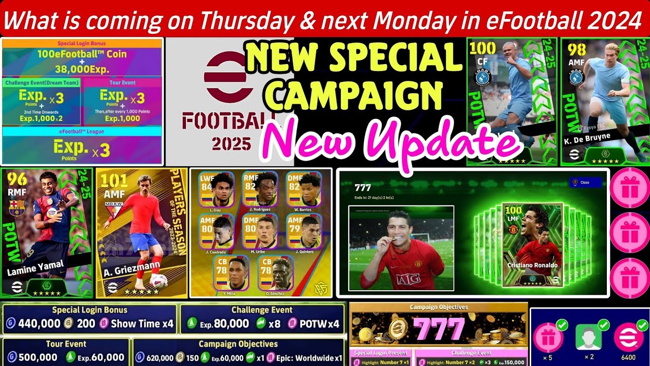 Special Campaign: What's coming on Thursday & next Monday in eFootball ...