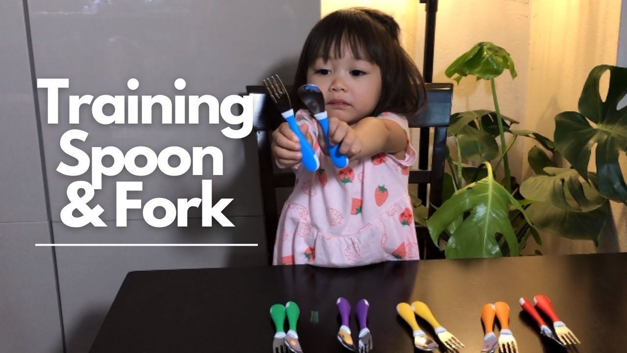 Toddler Utensils Stainless Steel Set | Training Spoon and Fork - YouTube